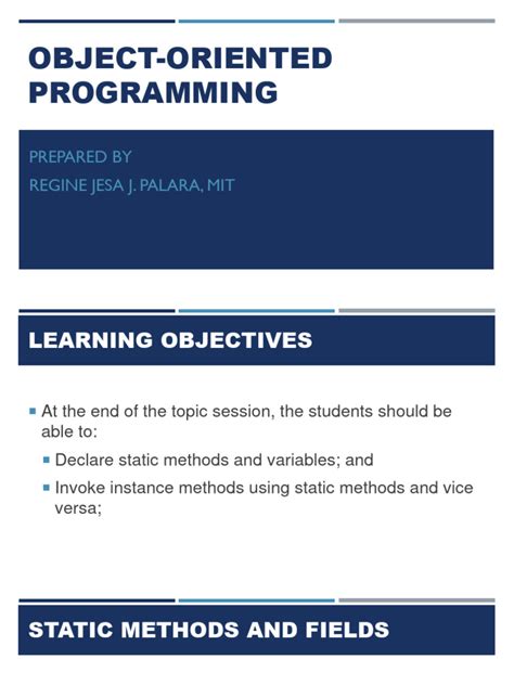 02 Static Methods And Fields Pdf