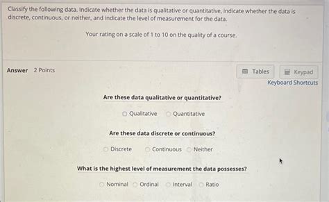 solved classify the following data indicate whether the