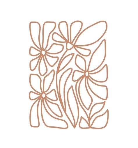 Premium Vector Vector 70s Monoline Naive Art Flower Groovy Hippie