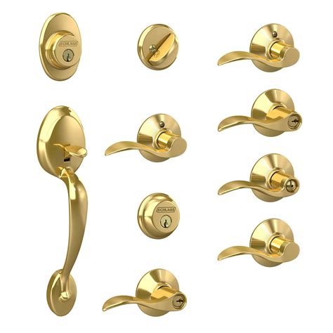 Shop Schlage Accent Bright Brass Door Handle And Deadbolt Collection At