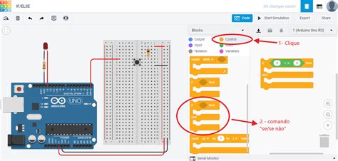 na área de código code clique nos blocos control e selecione a função