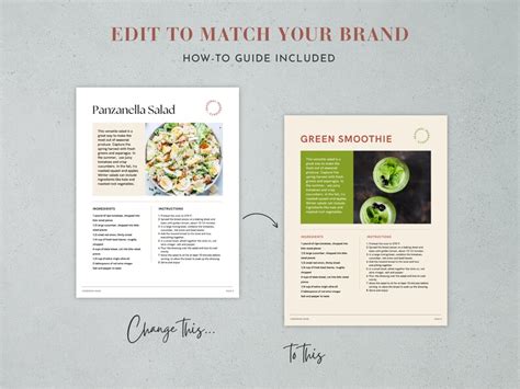 Canva Digital Cookbook Template Canva Recipe Book Template Meal Planner Template Recipe Sheet
