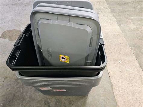 Sterilite 18 Gal Storage Containers Gray Extra Strong Design