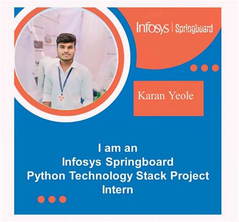 Karan Yeole On Linkedin Grateful Excited Learning Infosysspringboard Internship