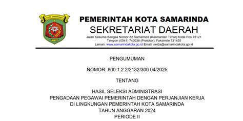 PENGUMUMAN HASIL SELEKSI ADMINISTRASI PENGADAAN PPPK DI LINGKUNGAN