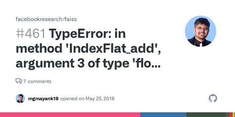Typeerror In Method Indexflatadd Argument 3 Of Type Float Const