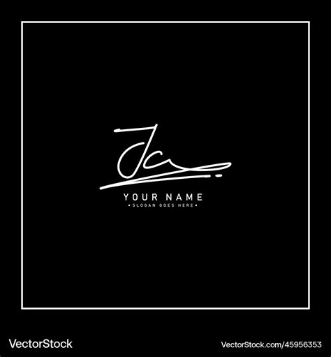 Jc Simple Signature Logo Handwritten Template Vector Image