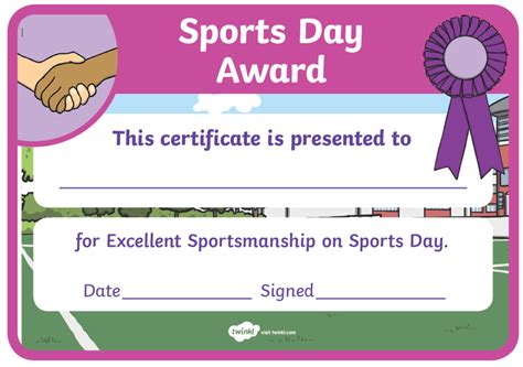 Sports Day Award Certificate Free Printable 3rd Free Funny Design