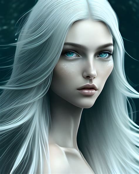 Download Ai Generated Woman White Hair Royalty Free Stock