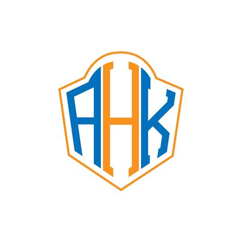 AHK Abstract Monogram Shield Logo Design On White Background AHK