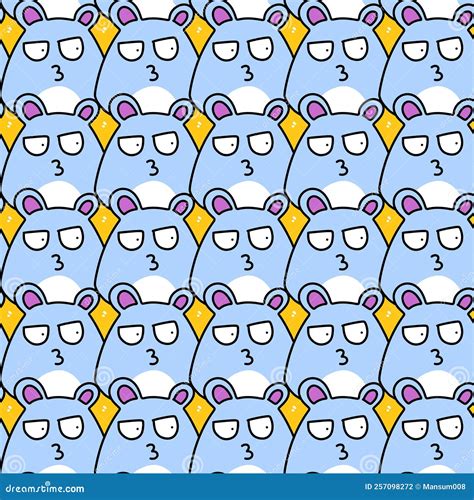 Seamless Pattern Of Cute Rat Cartoon Stock Illustration Illustration