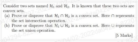 Solved Consider Two Sets Named H And H It Is Known That Chegg