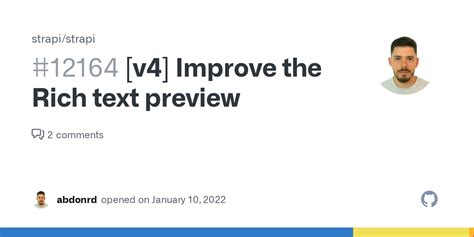 V4 Improve The Rich Text Preview · Issue 12164 · Strapistrapi · Github