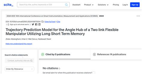 Trajectory Prediction Model For The Angle Hub Of A Two Link Flexible Manipulator Utilizing Long
