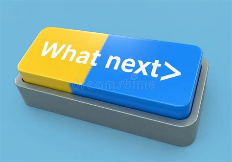 bright blue yellow button next step action graphic stock illustration