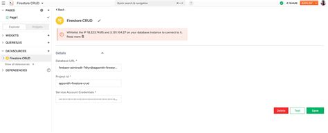 build a crud app with a firestore database
