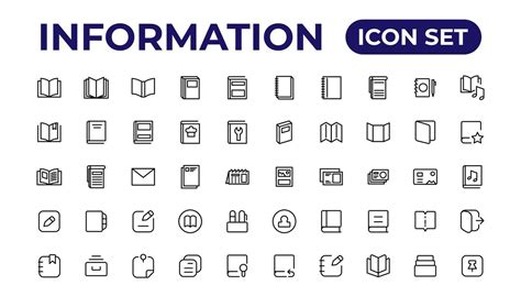 Information Simple Minimal Thin Line Iconsbrochure Line Icons Set