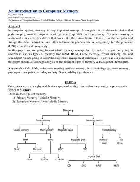 Pdf An Introduction To Computer Memory