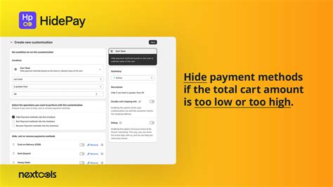 Hidepay Hide Payment Methods Hidepay Hide Sort And Rename Payment Methods Shopify App Store