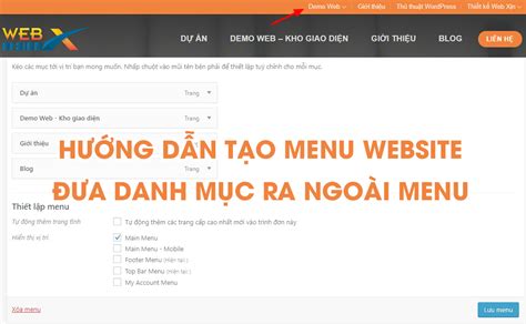 Tạo Menu Wordpress Và đưa Danh Mục Ra Ngoài Menu Thiết Kế Web Xịn