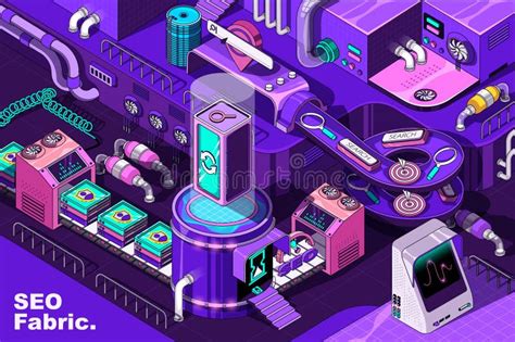 Seo Optimization Web Concept In 3d Isometric Design Vector