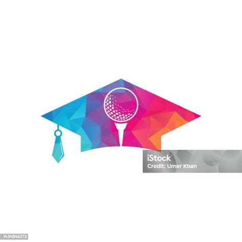 Desain Logo Topi Wisuda Dan Bola Golf Ilustrasi Stok Unduh Gambar