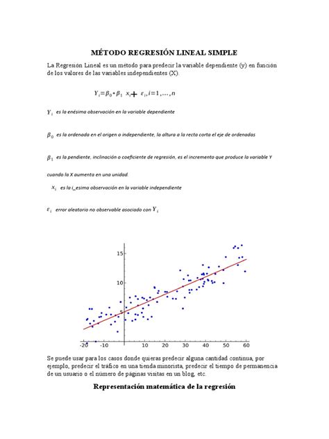 Método Regresión Lineal Simple Y Multiple Diferencias Pdf Regresión