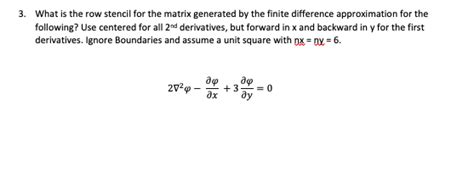 3 what is the row stencil for the matrix generated