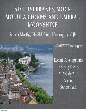 Fillable Online Mock Modular Forms In String Theory And Moonshine Fax Email Print Pdffiller