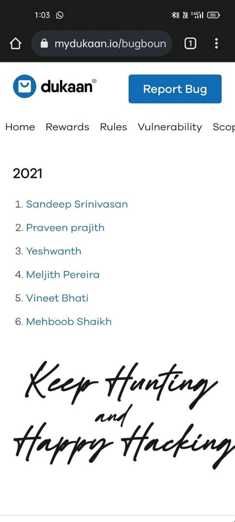 Vineet Gurjar On Linkedin Hall Of Fame Bugbounty Bughunting Infosec 10 Comments