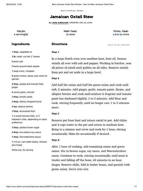 Best Jamaican Oxtail Stew Recipe How To Make Jamaican Oxtail Stew