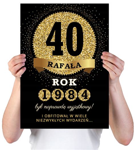 KARTKA XXL Z IMIENIEM URODZINOWA NA 40 URODZINY 1984 1985 1986 LAT