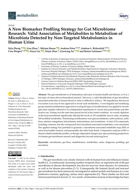 Pdf A New Biomarker Profiling Strategy For Gut Microbiome Research Valid Association Of