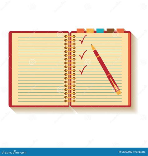 Notebook And Pen Flat Design Stock Vector Illustration Of Patterns Page 56357822