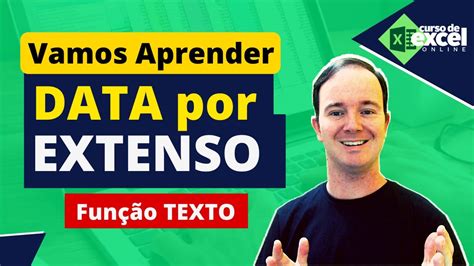 data por extenso com função texto no excel