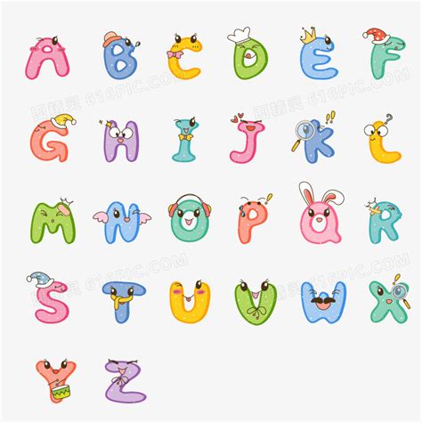 卡通字母艺术字图片免费下载png素材编号1pki6082z图精灵