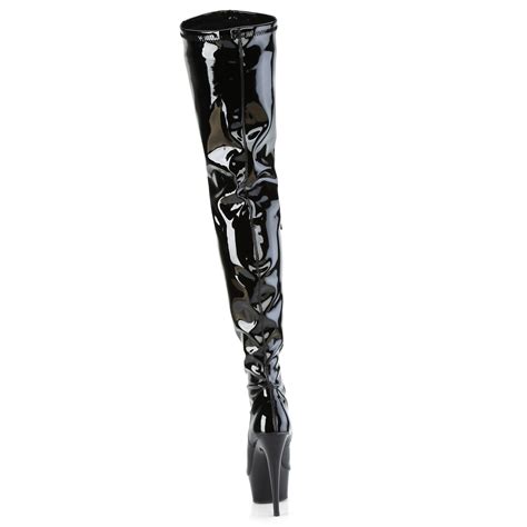Delight 3000bone Platform Stretch Thigh Boot With Bone With Inside Zip