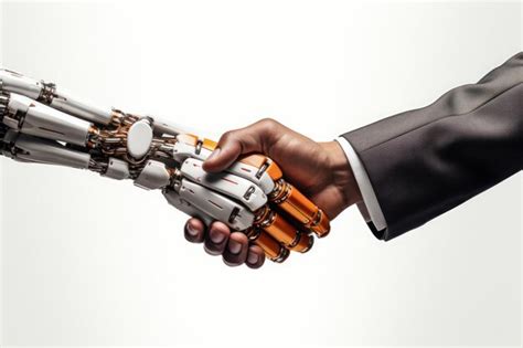 Premium Ai Image A Handshake Between A Robot Hand And A Human Hand