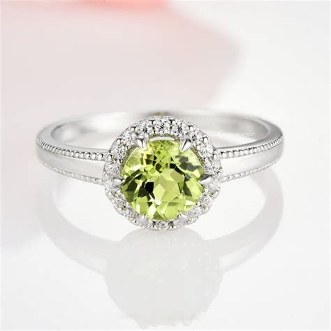 Peridot Promise Ring Etsy
