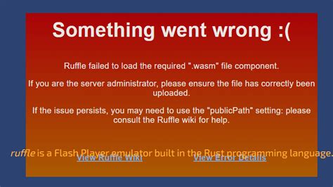 Ruffle Errors Out With Ungoogled Chromium Issue Ruffle Rs