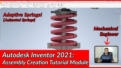 Adaptive Spring Animation Autodesk Inventor Assembly Tutorial Autodesk Inventor 2021 In