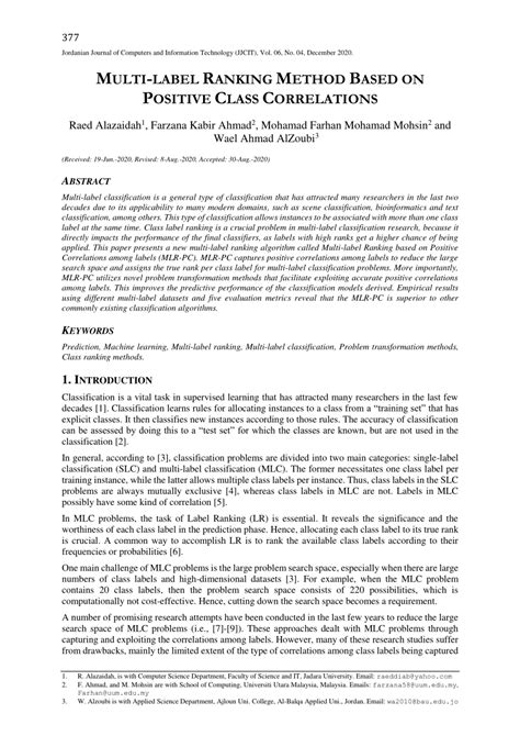Pdf Multi Label Ranking Method Based On Positive Class Correlations