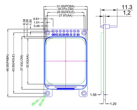 Màn Hình Lcd Tft Ips 1 69 Inch Rounded Corners St7789v2 Spi Interface