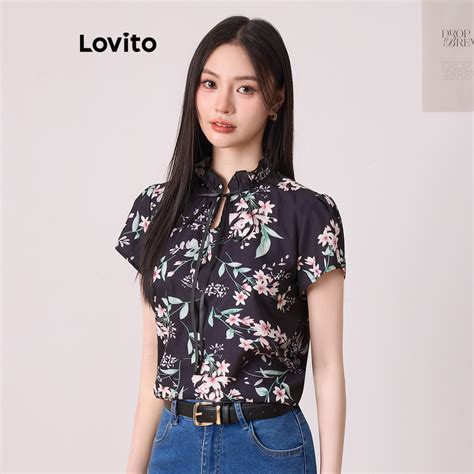 Lovito Women Boho Ditsy Floral Pattern Blouse L104ED210 Shopee