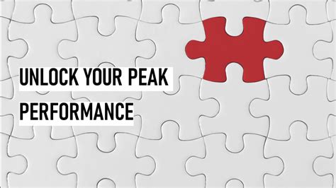 The Productivity Puzzle Unlocking Peak Performance