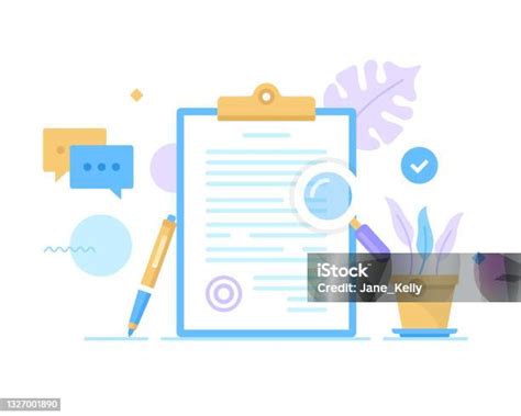 Signer Le Contrat Illustration Vectorielle Pressepapiers Avec Document