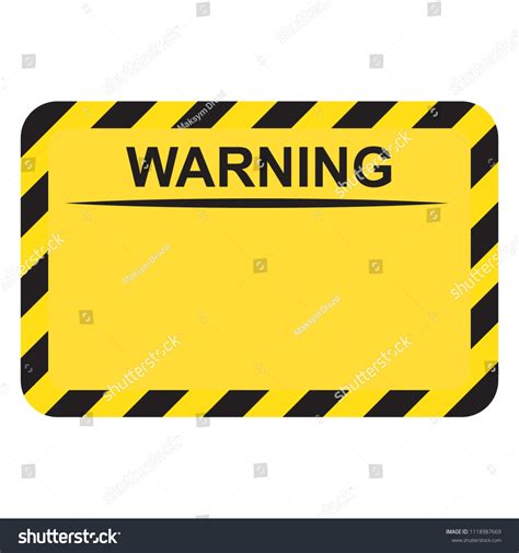 Blank Rectangle Warning Sign Stock Vector Royalty Free 1118987669