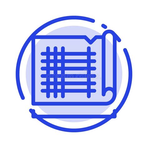 Construction Drafting House Map Blue Dotted Line Line Icon Stock Vector Illustration Of