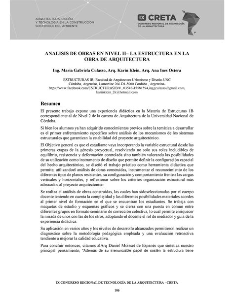Analisis De Obras En Nivel Ii La Estructura En La Obra De Arquitectura