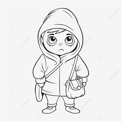 아기 개요 스케치 드로잉에 대한 눈 코트 색칠 페이지에 소년 벡터 도둑 그림 도둑 개요 도둑 스케치 Png 일러스트 및 벡터 에 대한 무료 다운로드 Pngtree